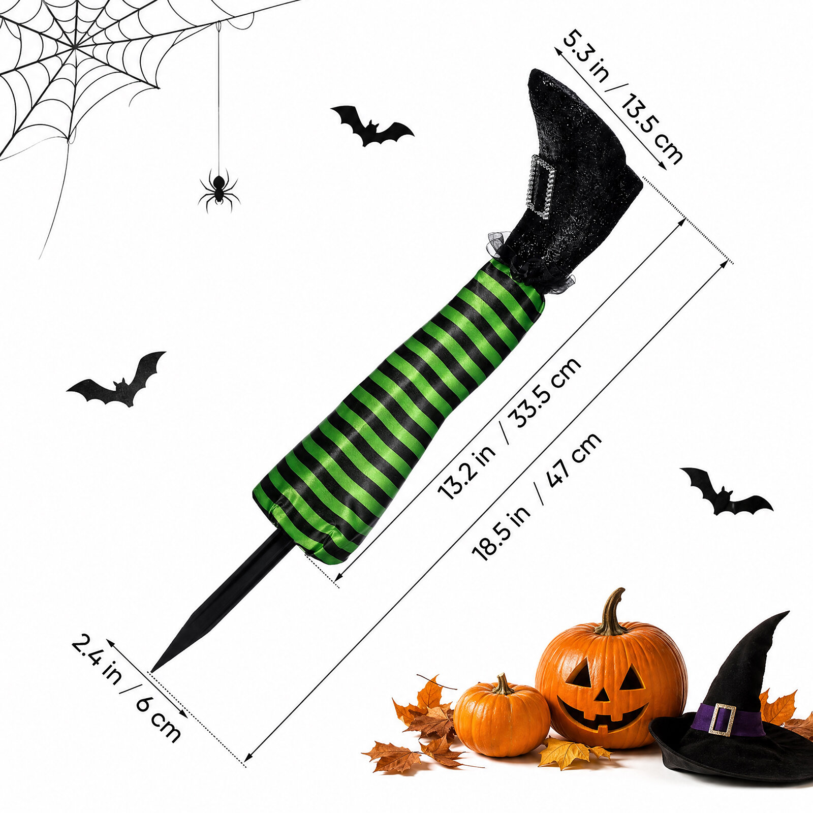 Декоративные Ноги Ведьмы Для Halloween 1 Pair Зеленый 36x8 Cm