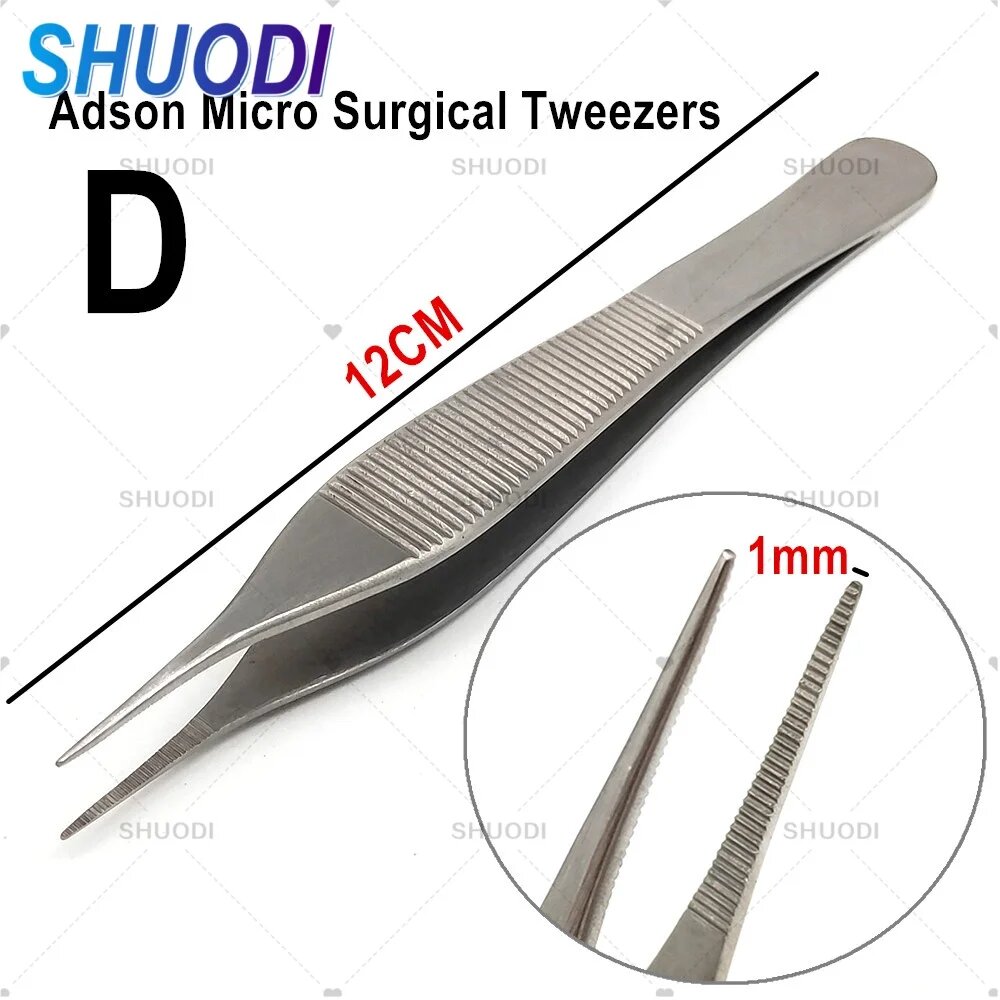 Микрохирургический пинцет SHUODI 12см, 1мм, Цвет: 1 piece D