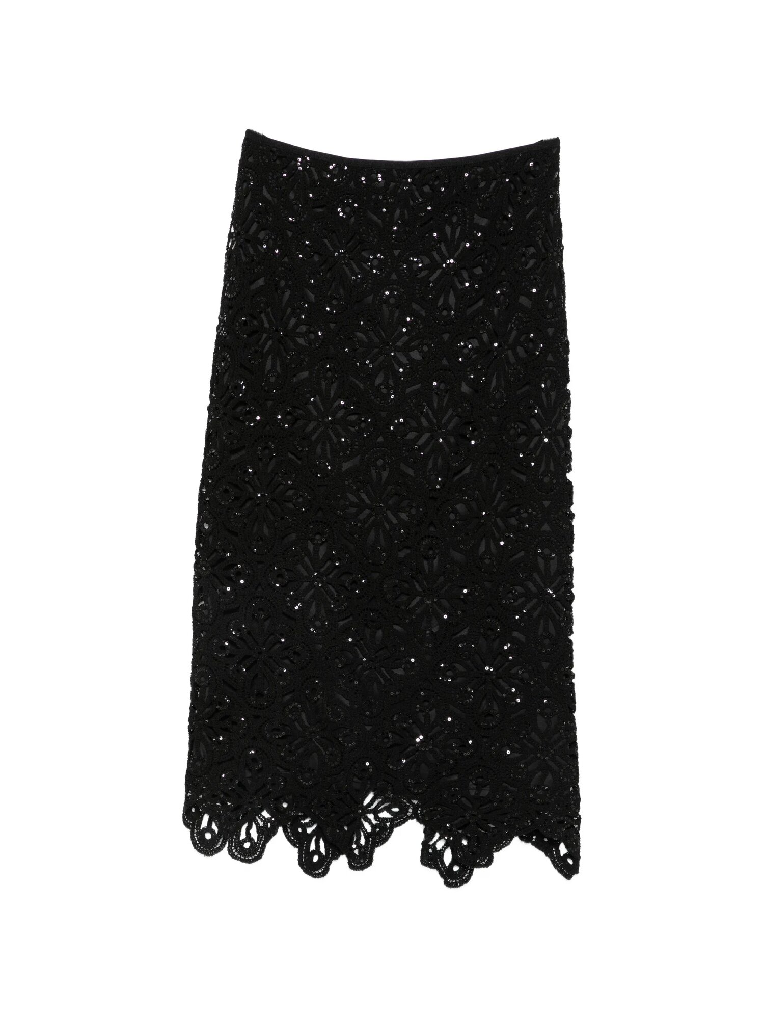 Юбка Sequin-embellished lace-overlay maxi skirt