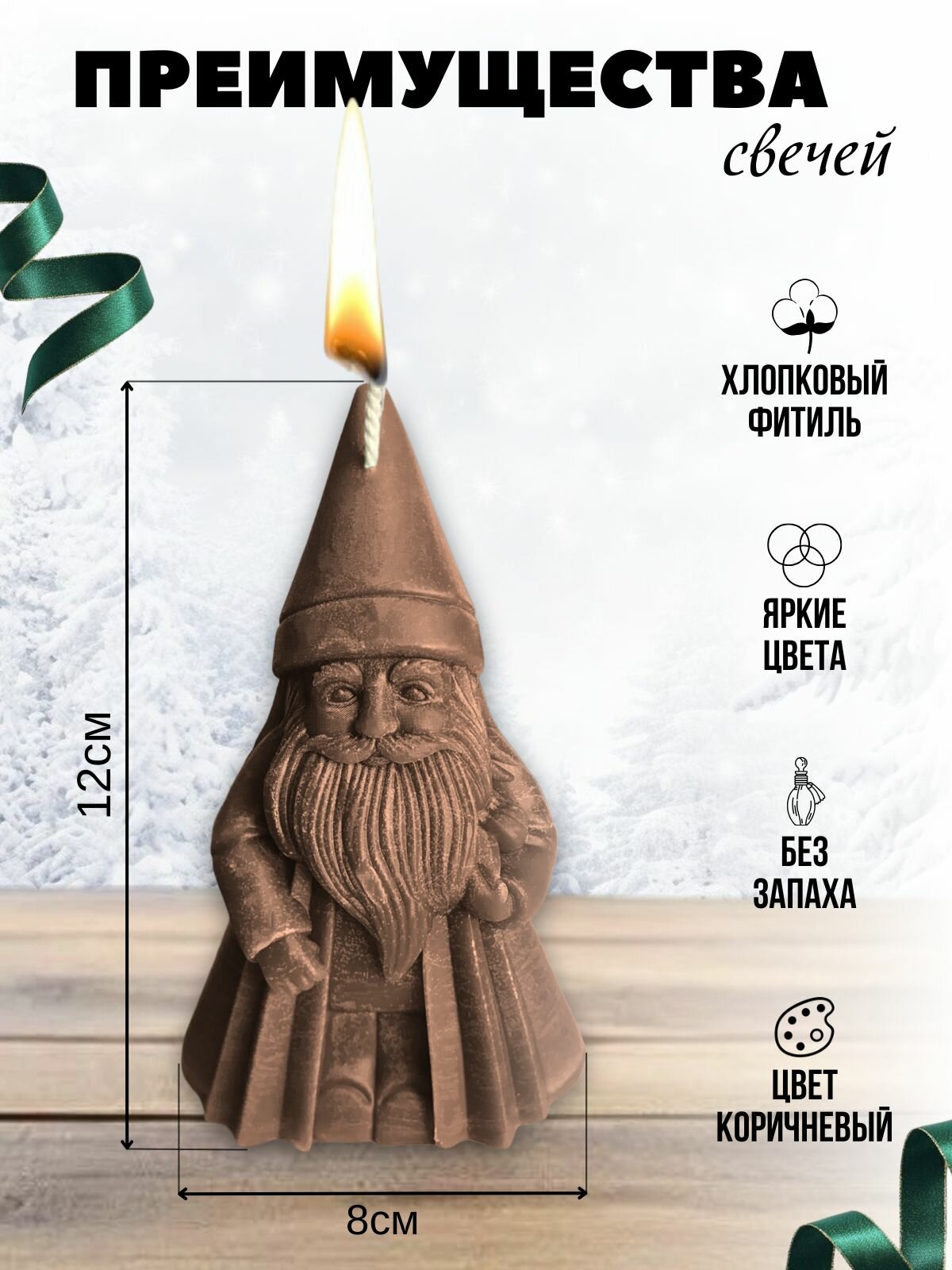 Свеча Дед мороз — фото 1