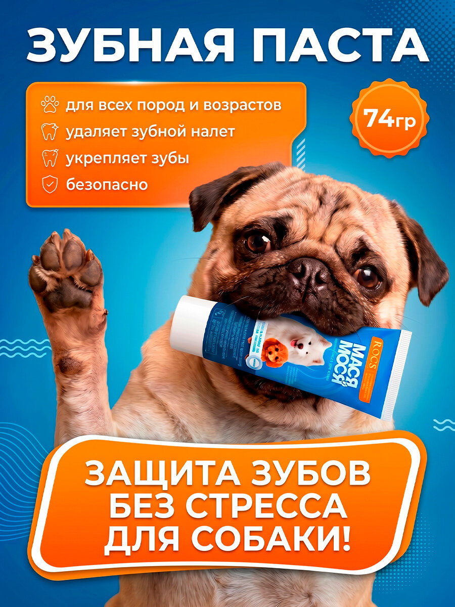 Зубная паста для собак от зубного налета R.O.C.S. Мася и Мося 74г