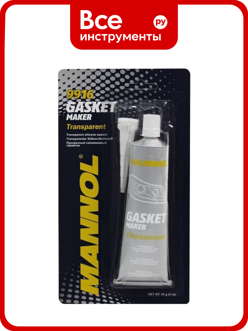 Силиконовый герметик MANNOL прозрачный, -40С-+200С, Silicone-Gasket transparent 2410, водостойкий, термостойкий