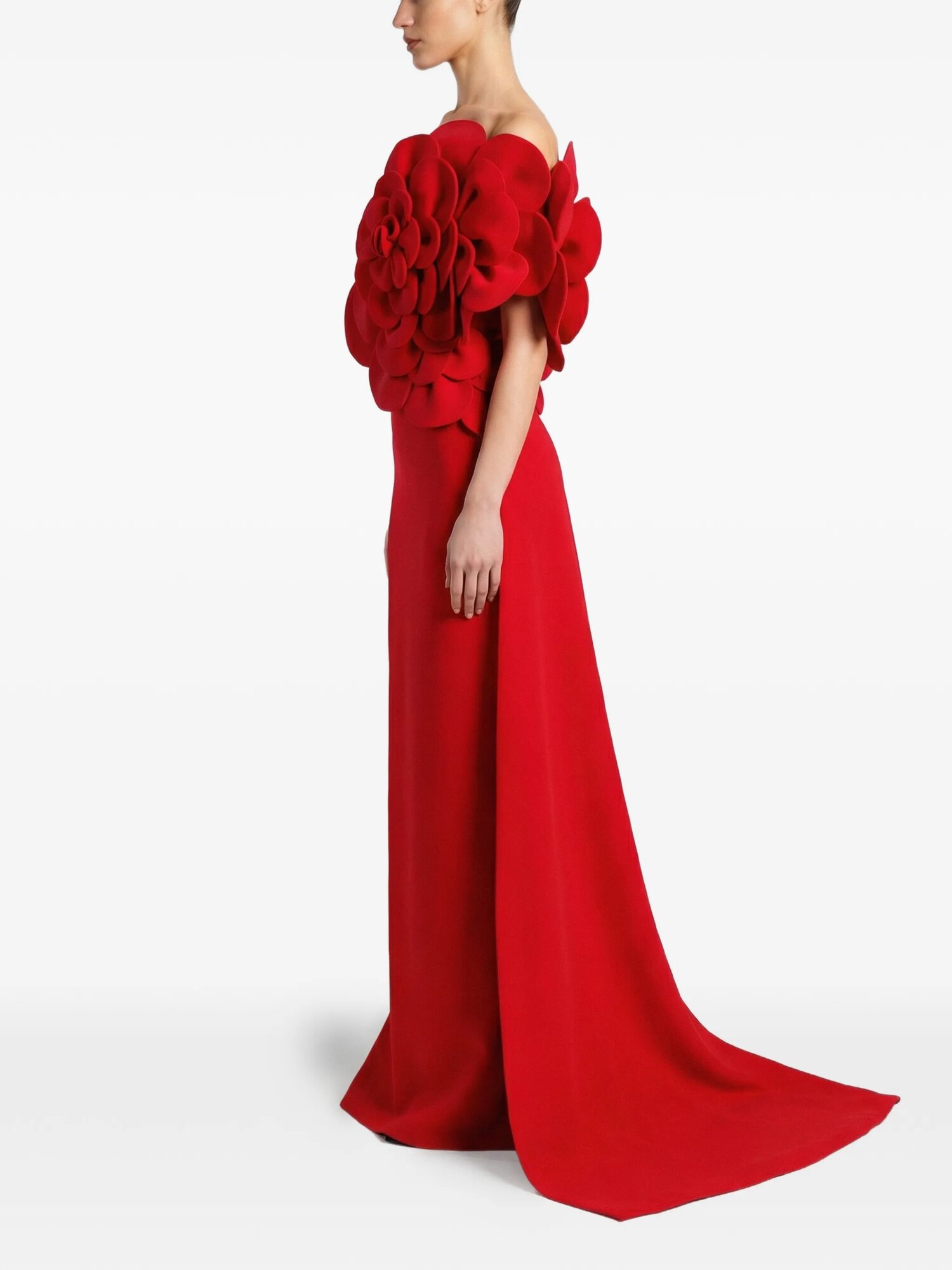 Платье Gattinolli by Marwan Floral-applique strapless gown, размер 38, красный — фото 1