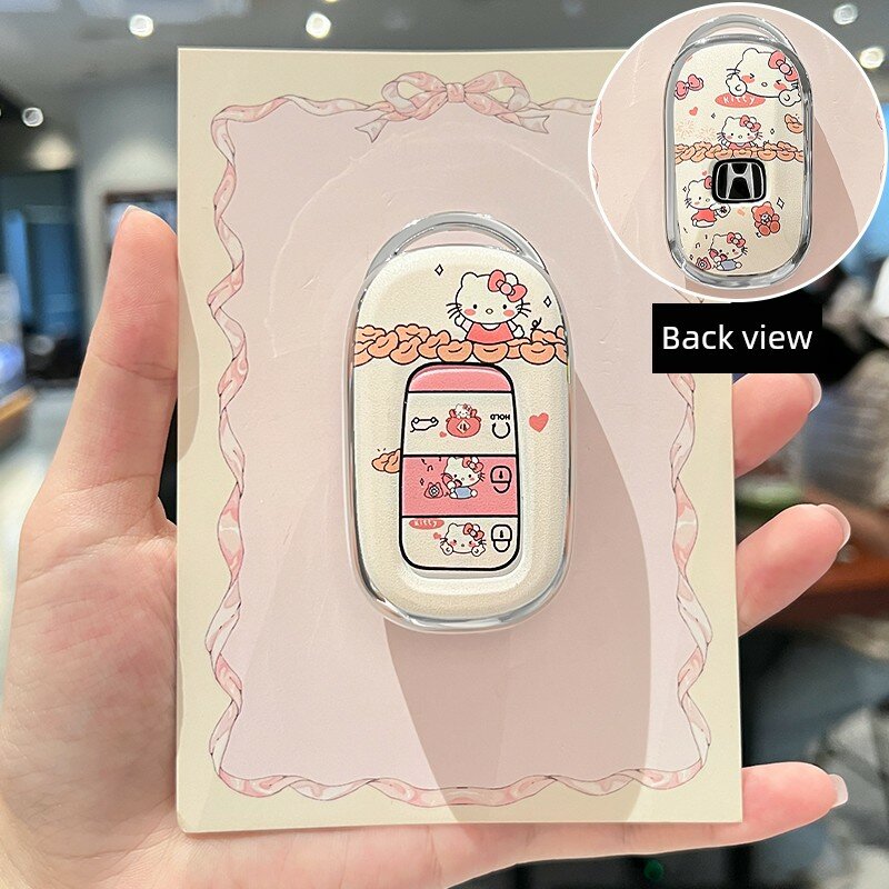 Защитный чехол для ключей Hello Kitty с одинарной оболочкой для Honda Civic CR-V