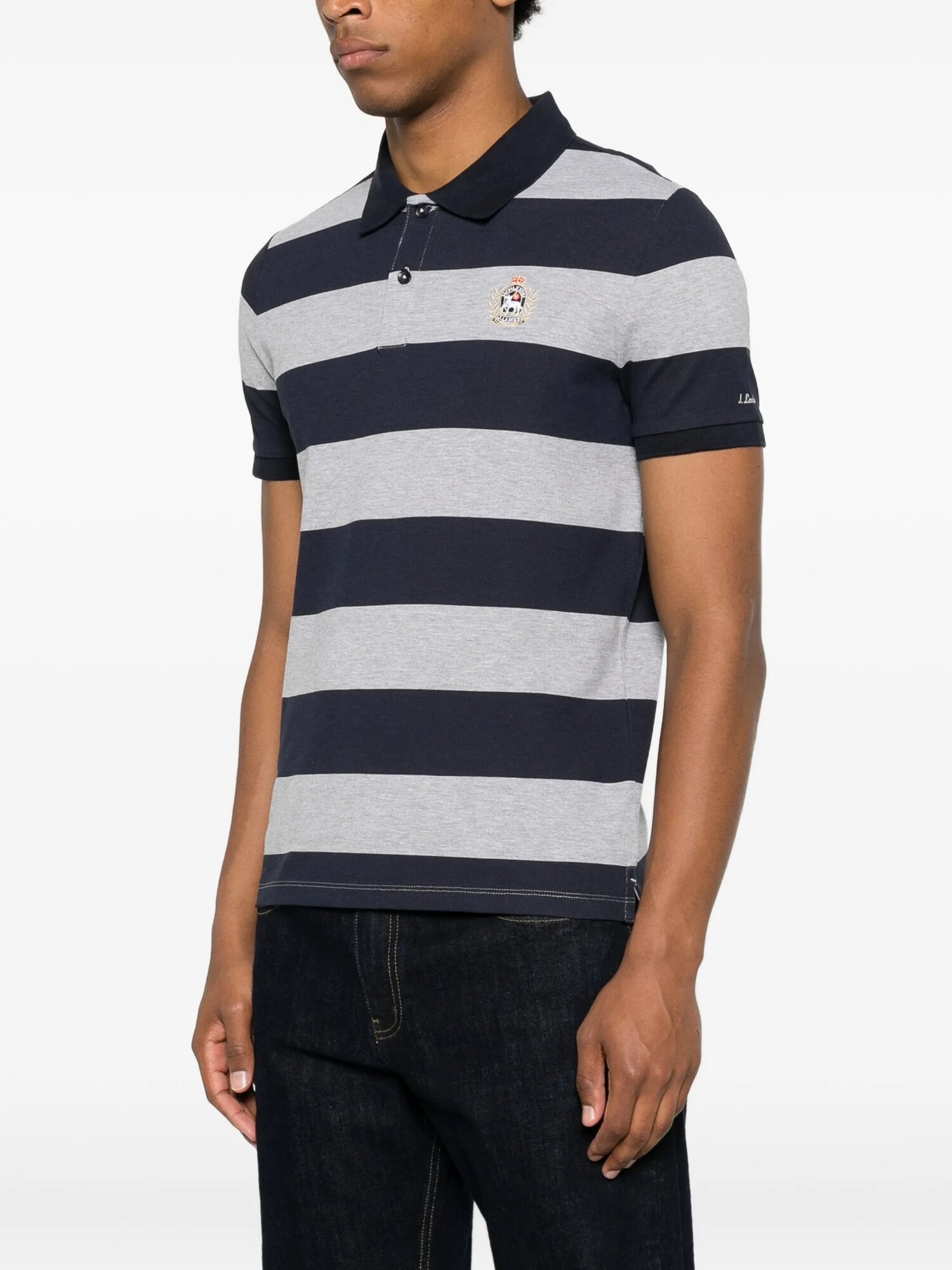 Рубашка Johnny Lambs Striped-pattern polo shirt, размер 52, синий — фото 1