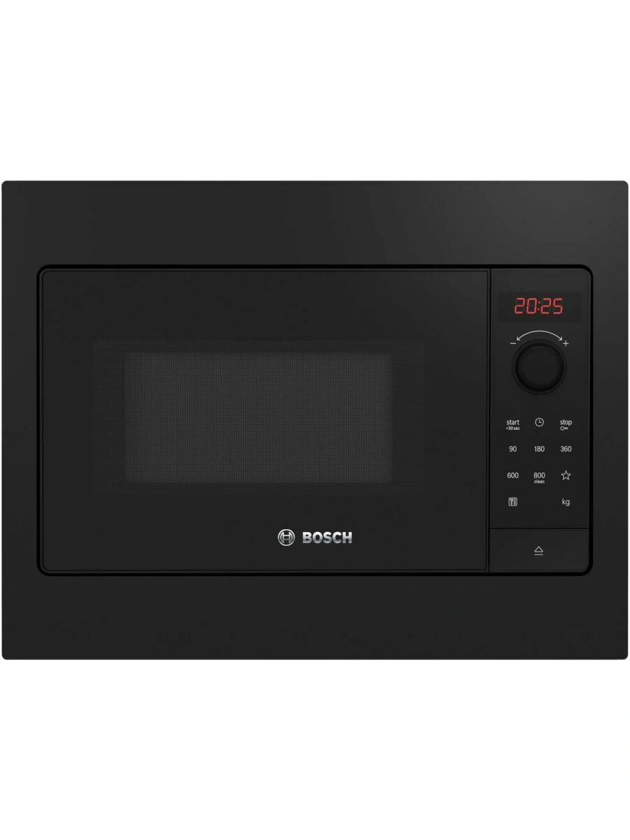 Встраиваемая микроволновая печь Bosch Serie 2 BFL523MB4, 20л, 800Вт, черный