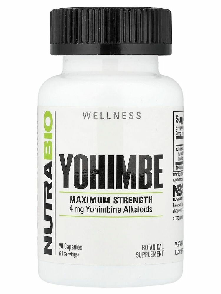 Йохимбе, 90 капсул (100 мг на капсулу). NutraBio
