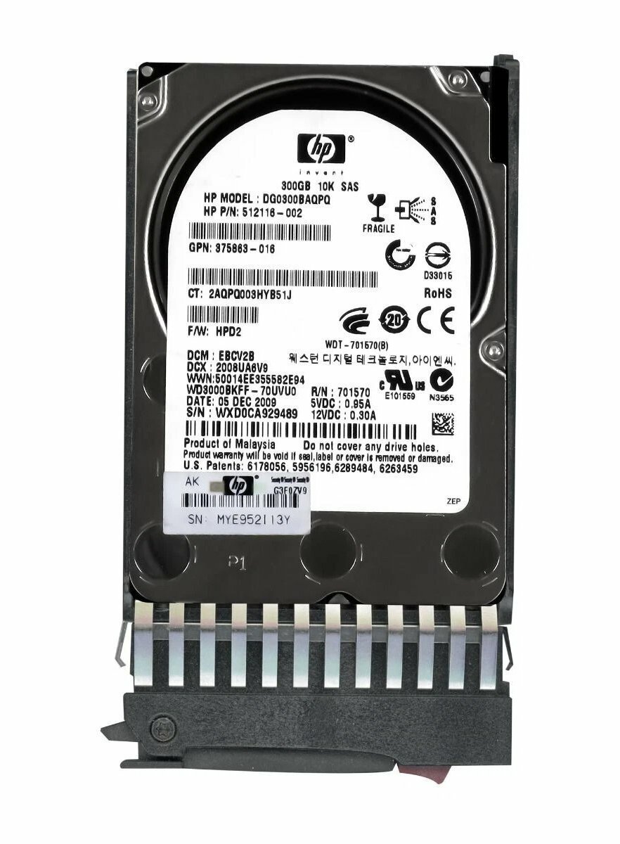 Жесткий диск HP 300Gb 10000 SAS 2.5" HDD 512116-002