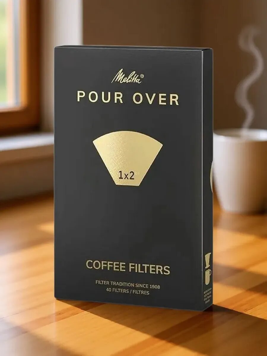 Бумажные конические фильтры 1х2 Pour Over Coffee Cones