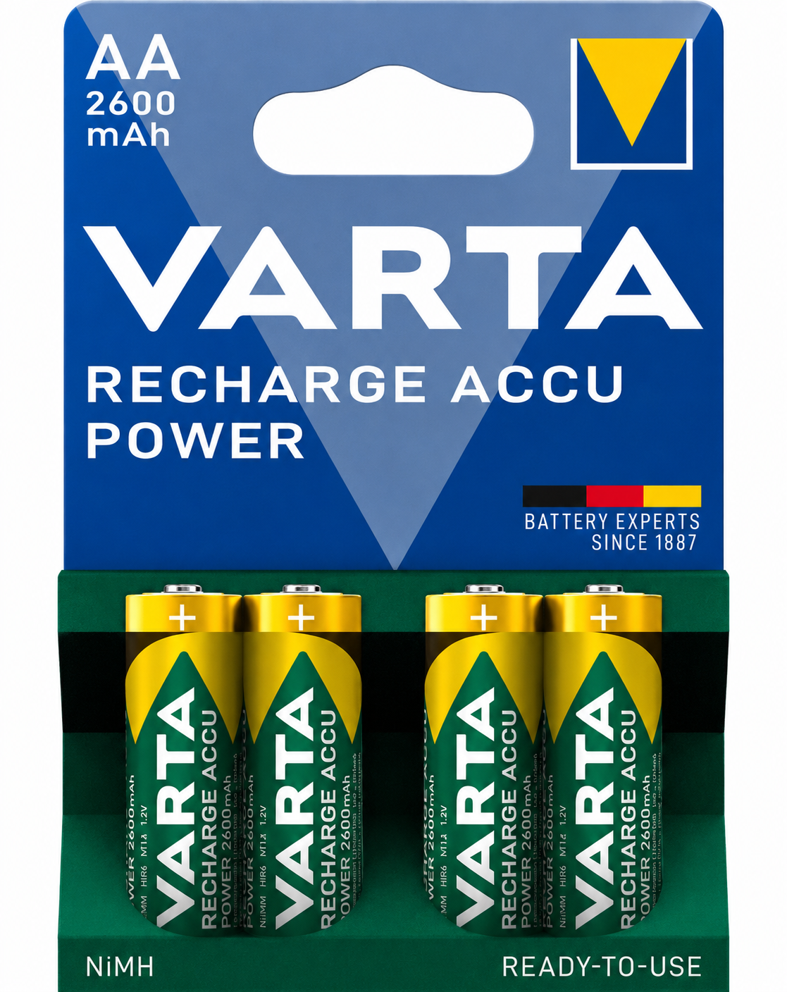 Аккумулятор VARTA AA 2600 mAh Recharge Accu Power Ni-MH, 4 шт. (4 шт. в блистере)
