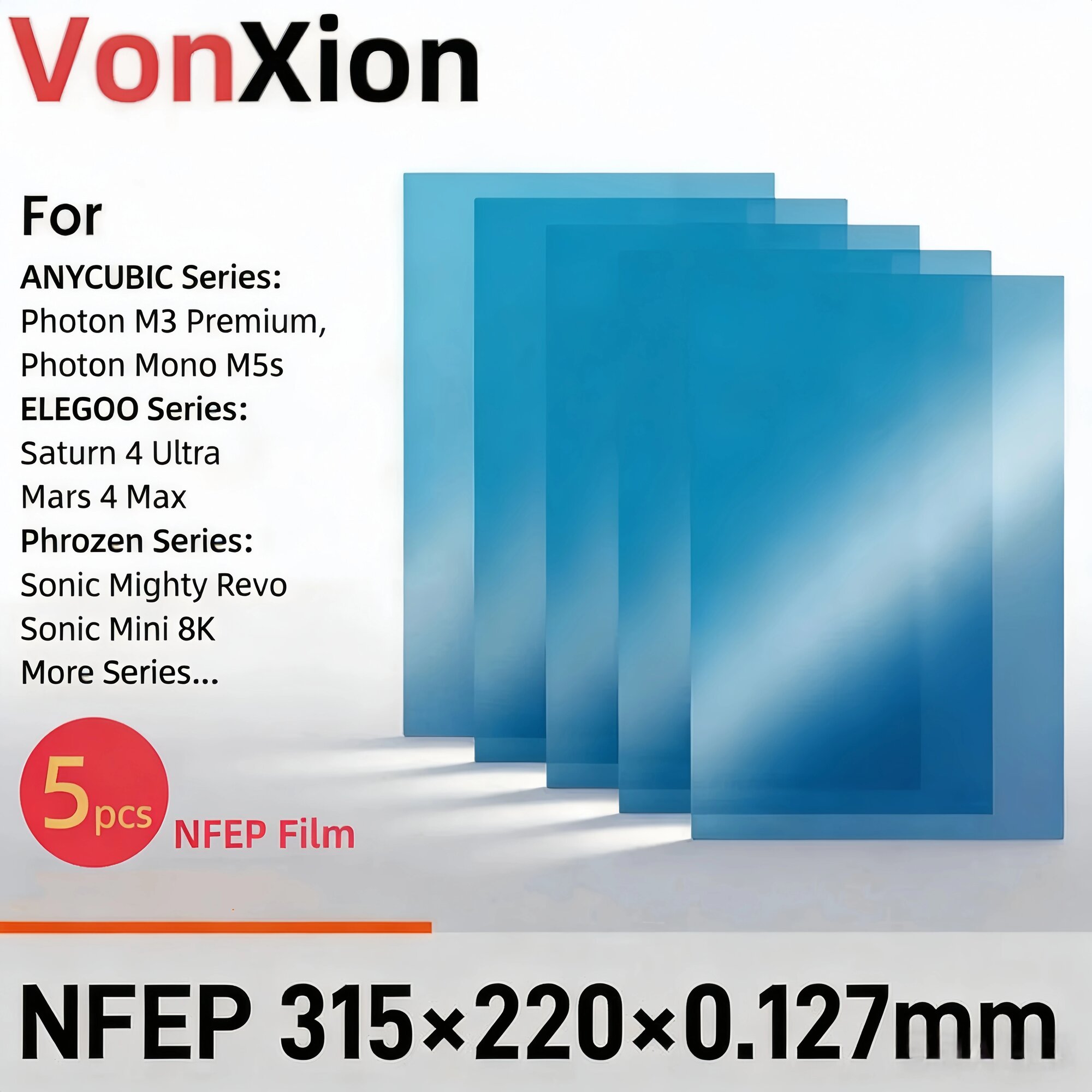 Vonxion Пленка для 3D принтера, 5 шт, Цвет: 5