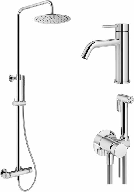Комплект для ванной Plumberia Selection Ixo KITZXO6302CR53 3 в 1, латунный, хром, глянцевый, душевая система