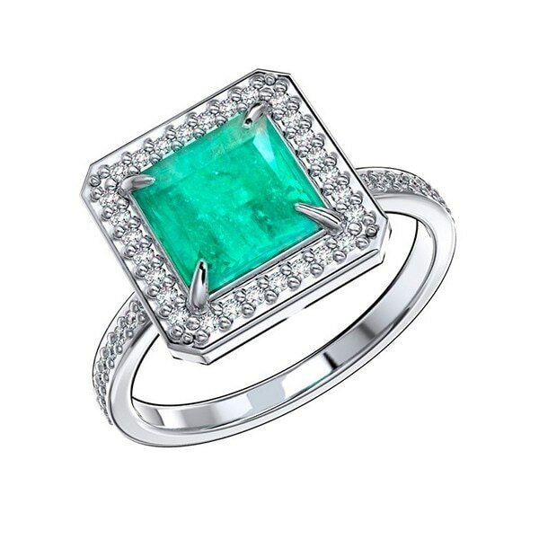 Кольцо тонкое, широкое JEWELIN, серебро, 925 проба, родирование, фианит