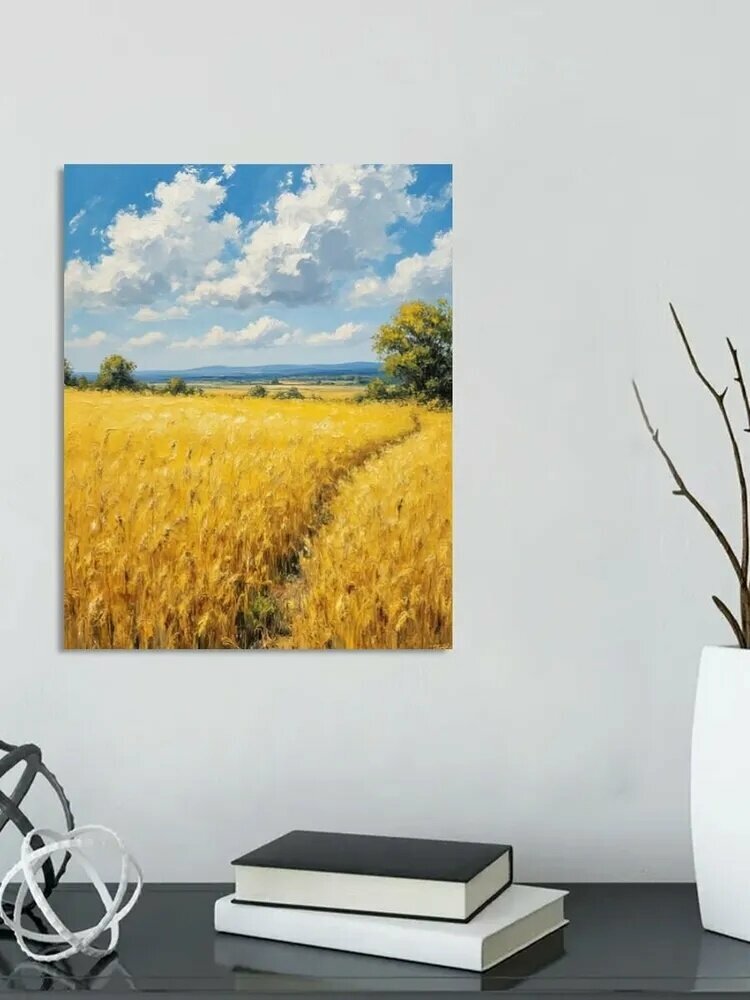 Картина "Поле пшеницы на холсте" 40x50 см