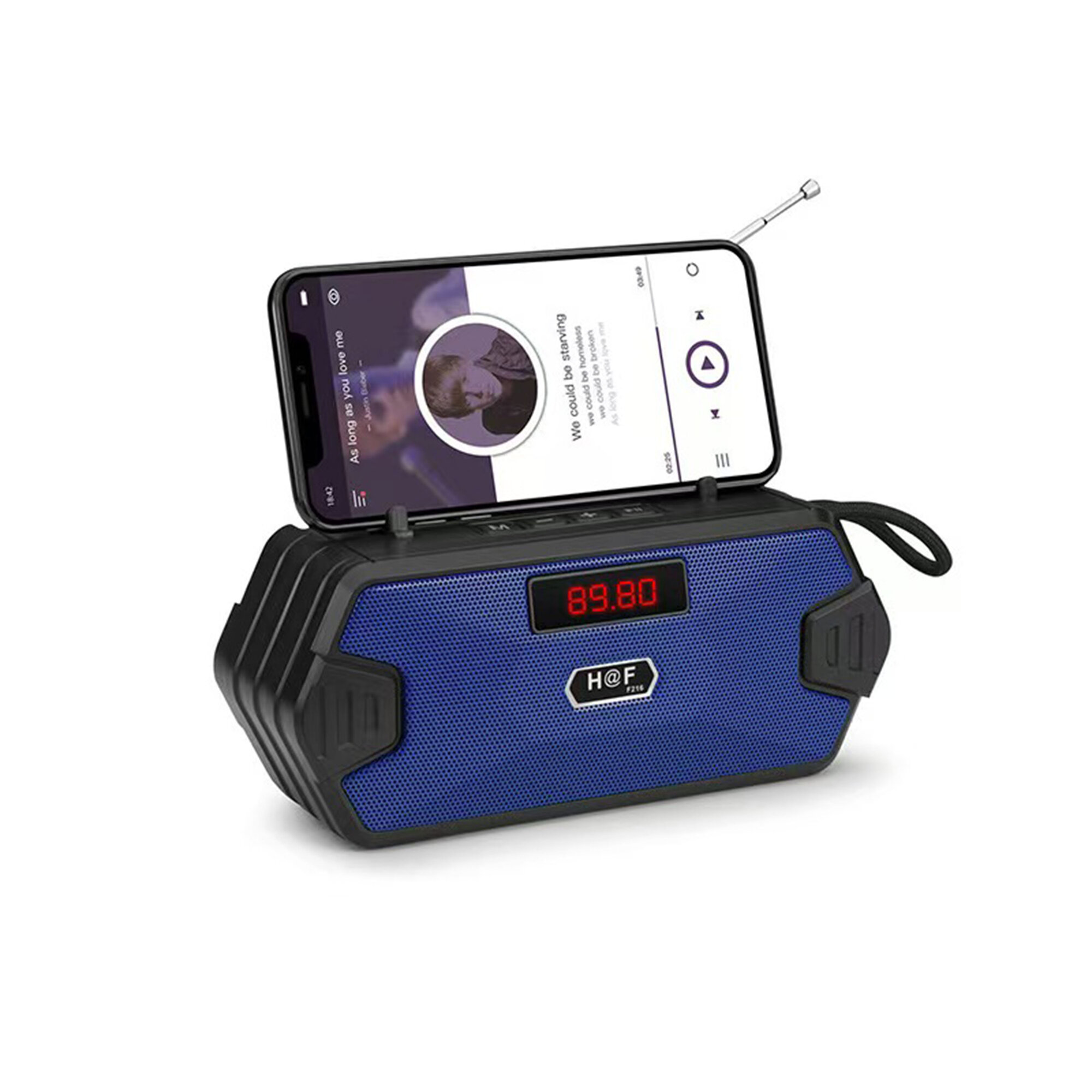 Портативная беспроводная Bluetooth-колонка HF-F216 с FM-радио, поддержкой TF-карты и USB