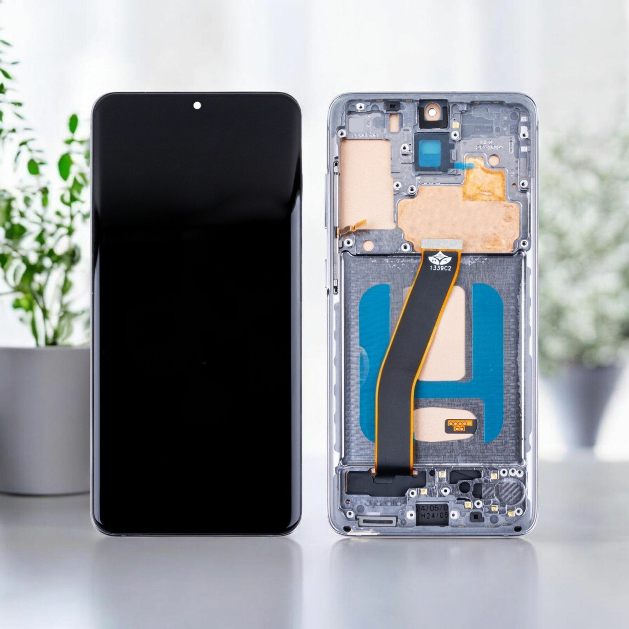 Дисплей для Samsung Galaxy S20 (G980F) модуль с рамкой Серый - (In-Cell), бюджетный аналог