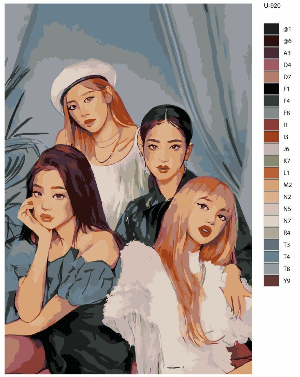 Картина по номерам U-920 "K-pop группа Blackpink" 40x60 см