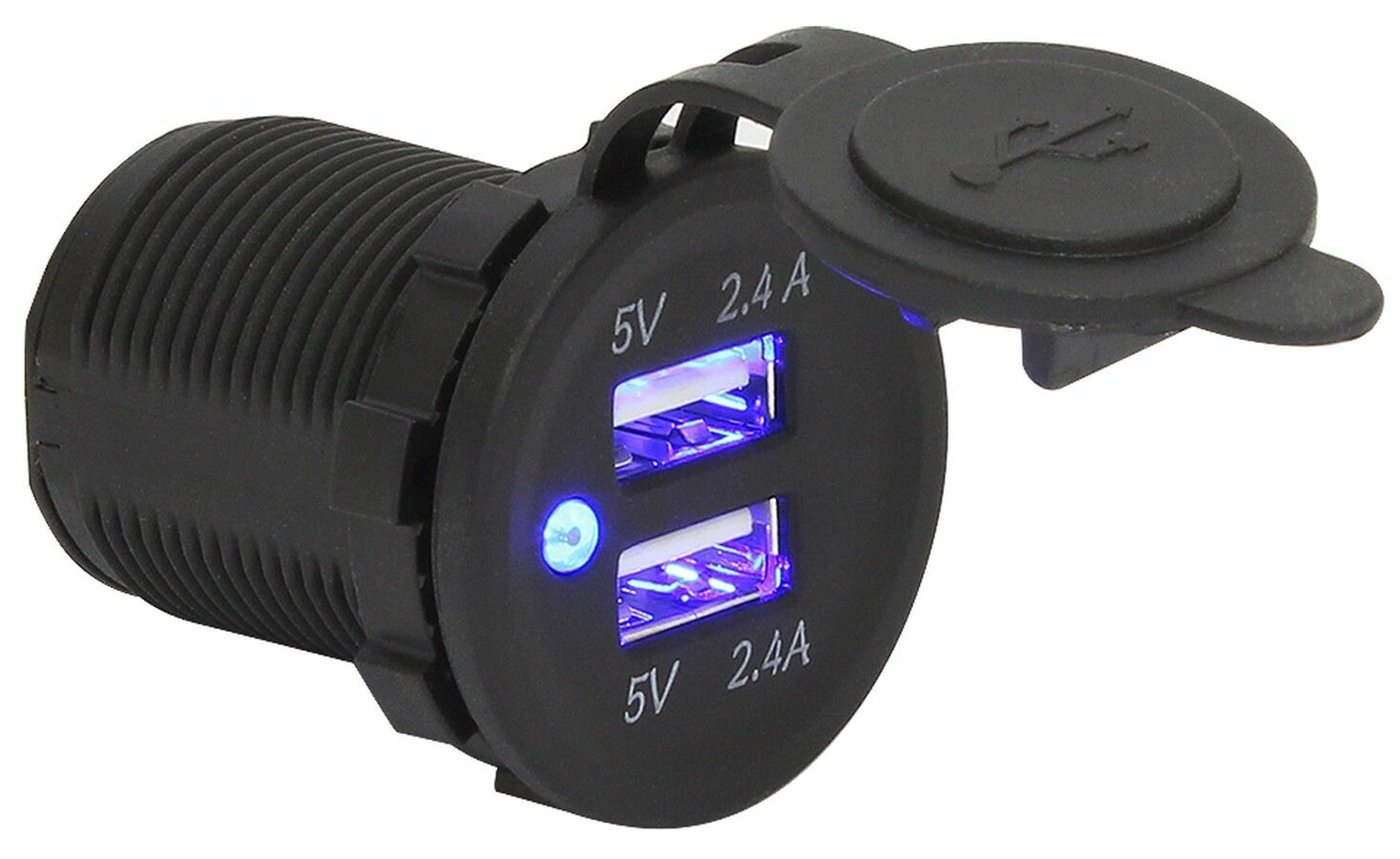 Гнездо питания с USB-разъемами, 4,8 А, подсветка (10264224)