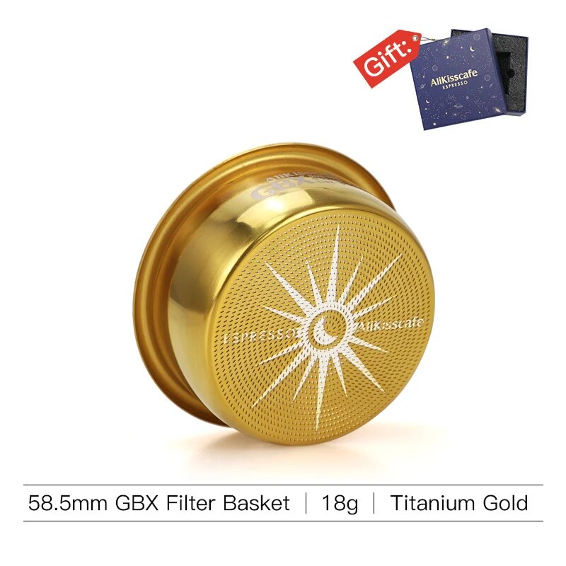 Фильтр-корзина для эспрессо ALIKISSCAFE 58.5mm, 18g, Gold