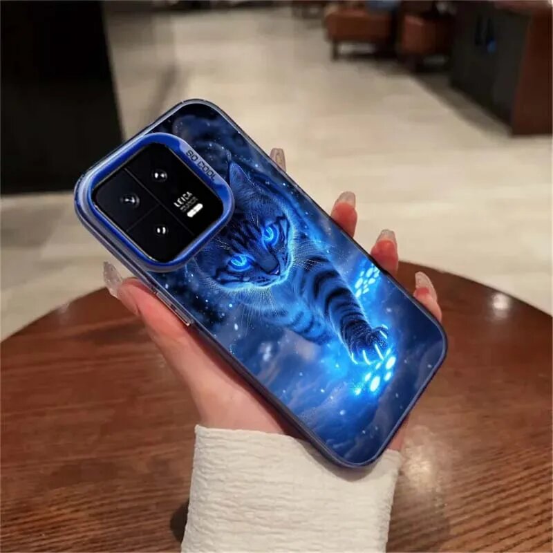 Креативный светящийся чехол с котиком для Xiaomi Mi 15 14 13 Синий, 058YA10401YFL, Xiaomi 15 Ultra