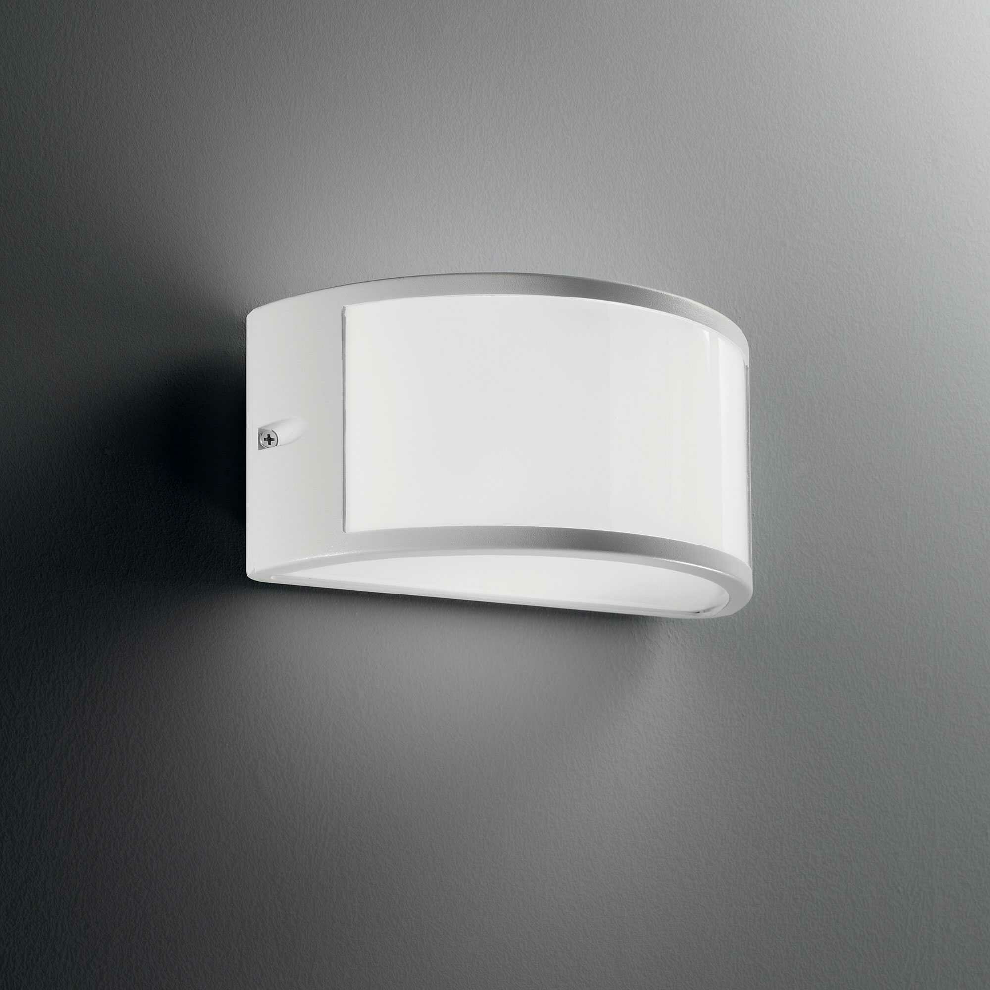 Светильник уличный настенный ideal lux Rex-1 AP1 макс.1х60Вт IP44 Е27 230В Белый Алюминий/Акрил Без лампы 092393.