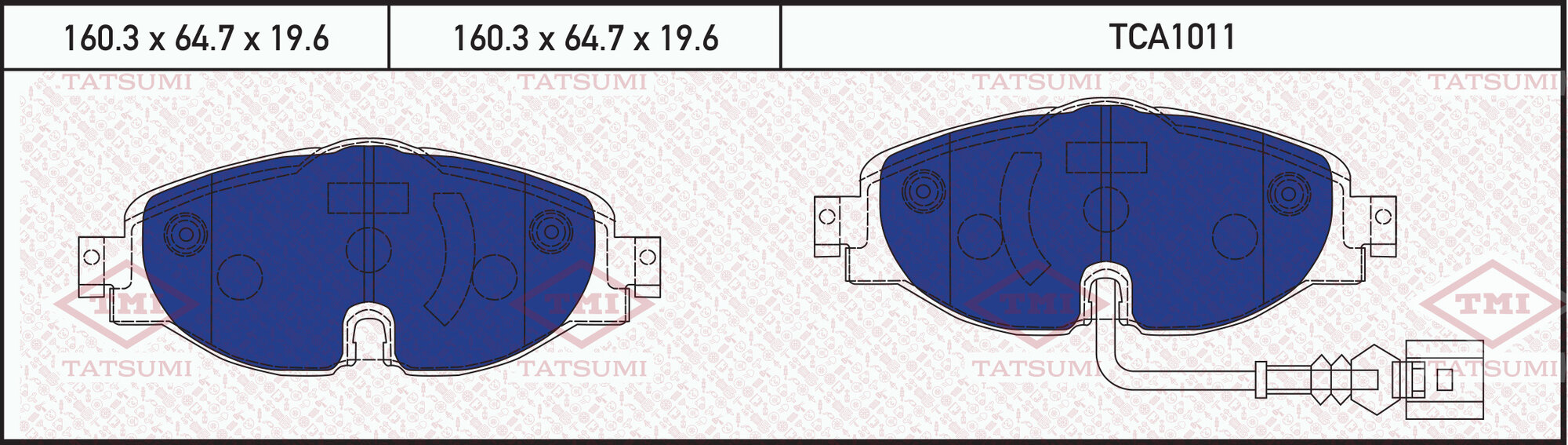 TCA1011 Колодки тормозные VAG A3/OCTAVIA/GOLF VII 12- перед.