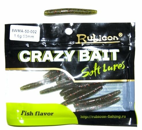 Съедобная силиконовая приманка RUBICON Crazy Bait WMA 1.6g, 50mm, цвет 002
