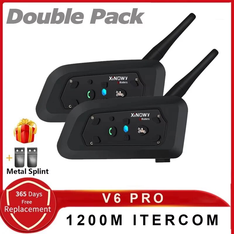 V6 PRO Bluetooth домофон 1200м, 2 шт.