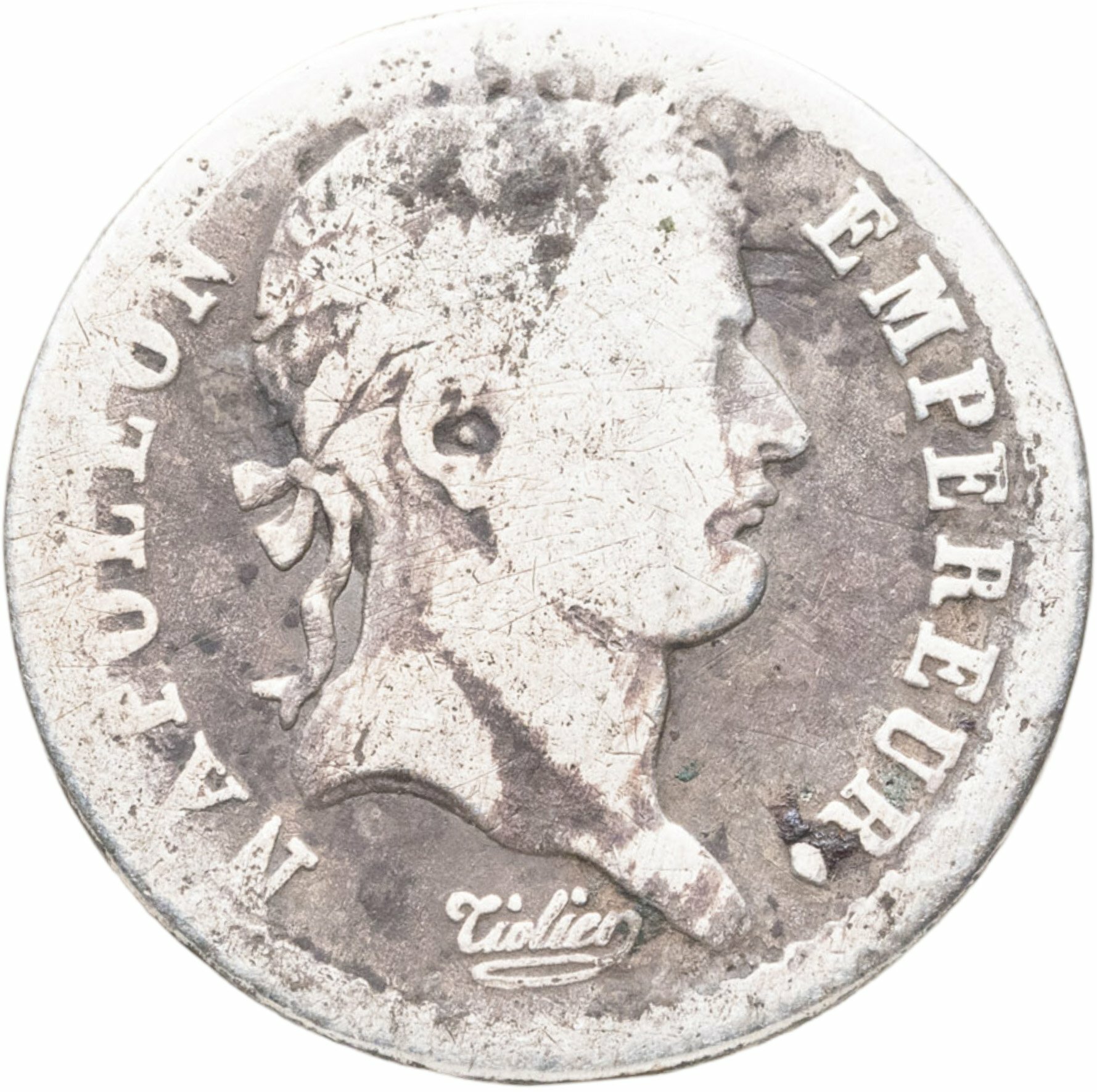 Франция 1/2 франка 1808 Наполеон Бонапарт, Серебро 900, в сохранности VG