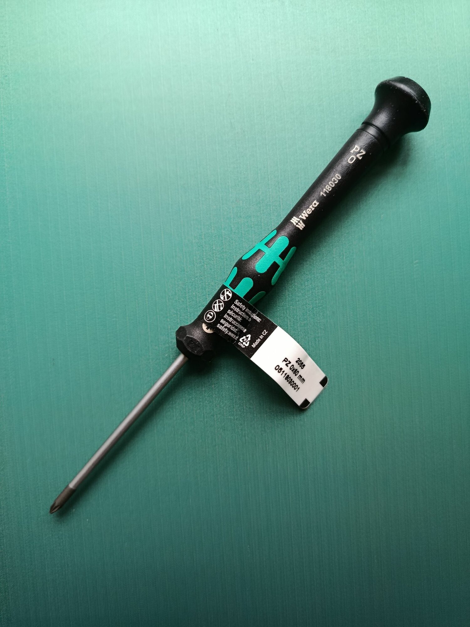 Отвертка крестовая Pozidrive WERA Kraftform Micro 2055 PZ для электроники, PZ 0 / 60 мм (WE-118030)