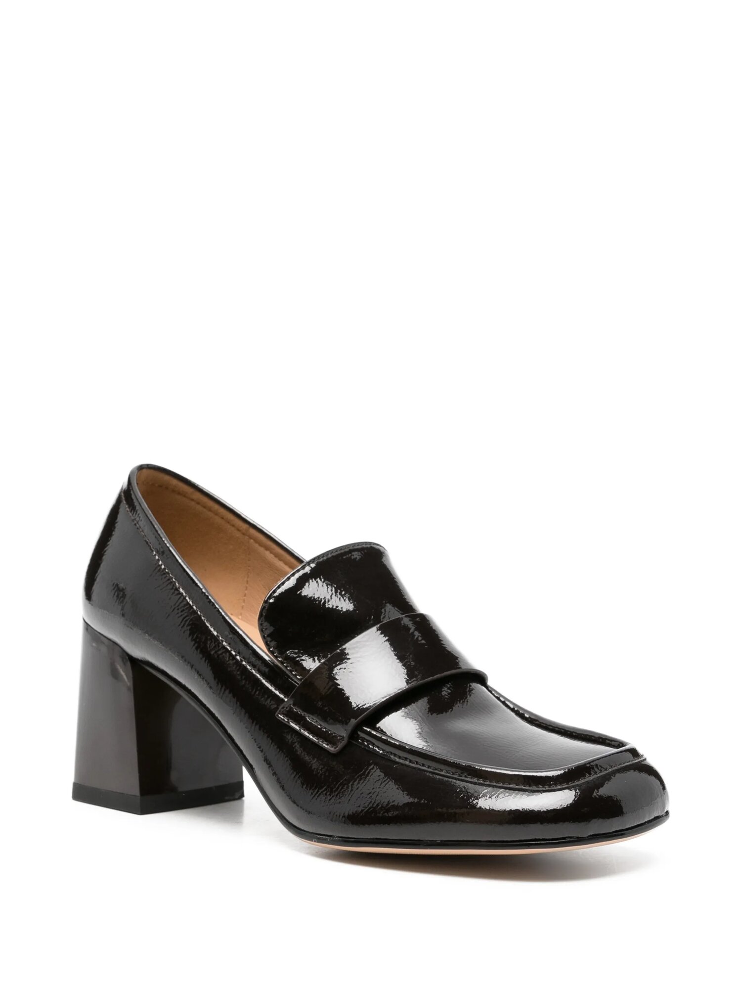 Туфли SERGIO MORETTI Square-toe leather pumps, размер 40, brown — фото 1