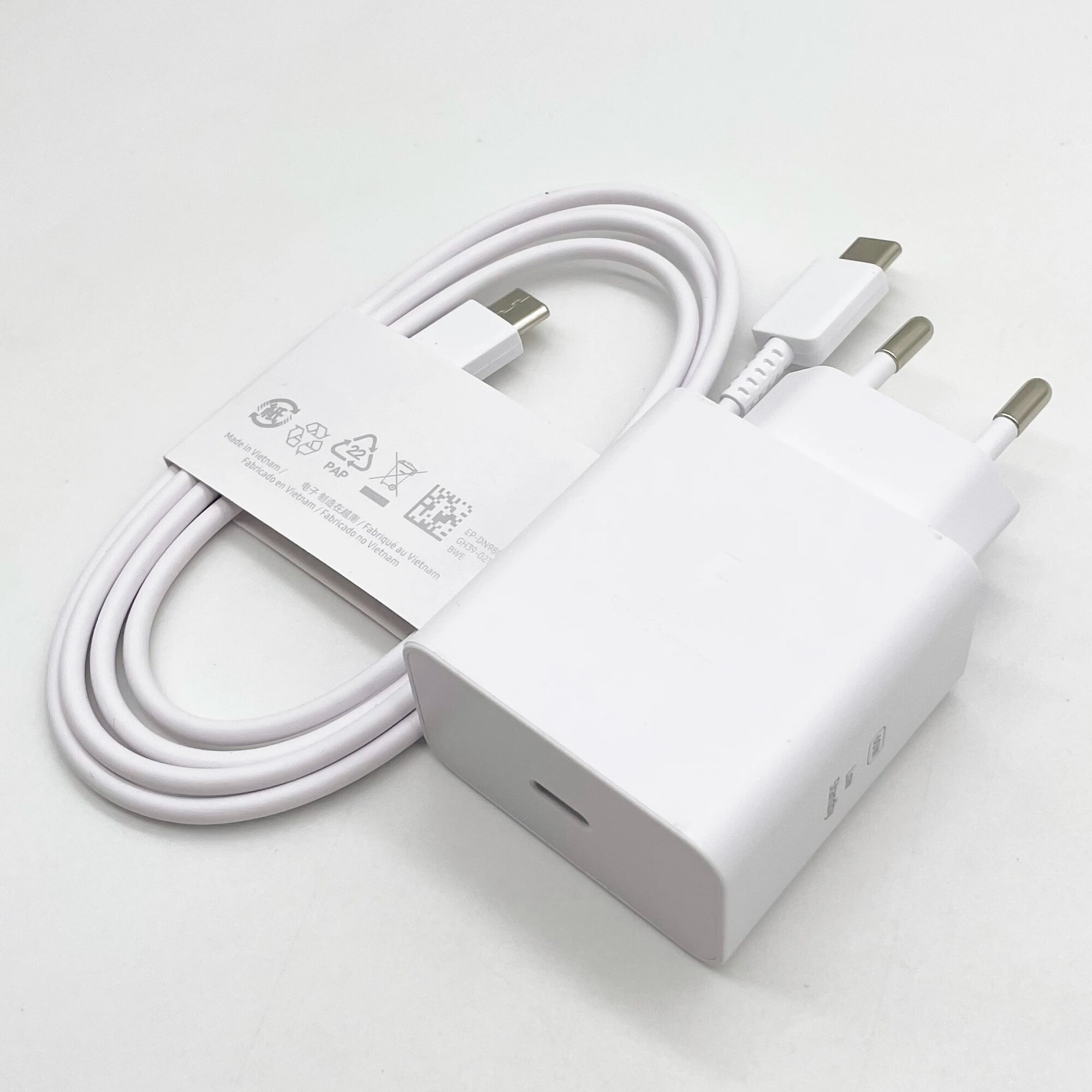 Зарядное устройство Samsung 60W T6010 Super Fast Charger PD EU 3A Type C для Galaxy Z Fold Filp 6 5 S26 S25 Note 20 Ultra Plus M53 M51