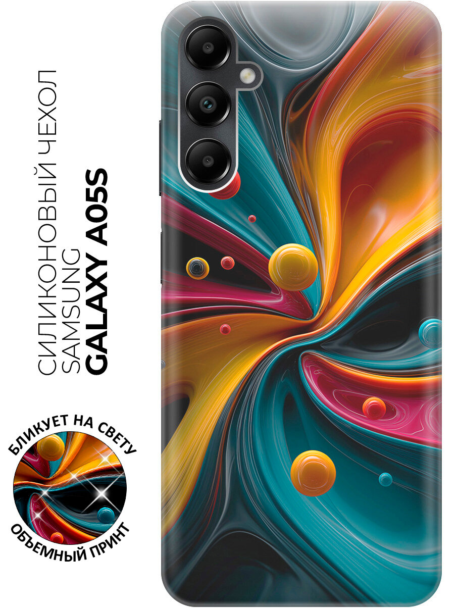 Силиконовый чехол на Samsung Galaxy A05s с принтом "Танец красок"