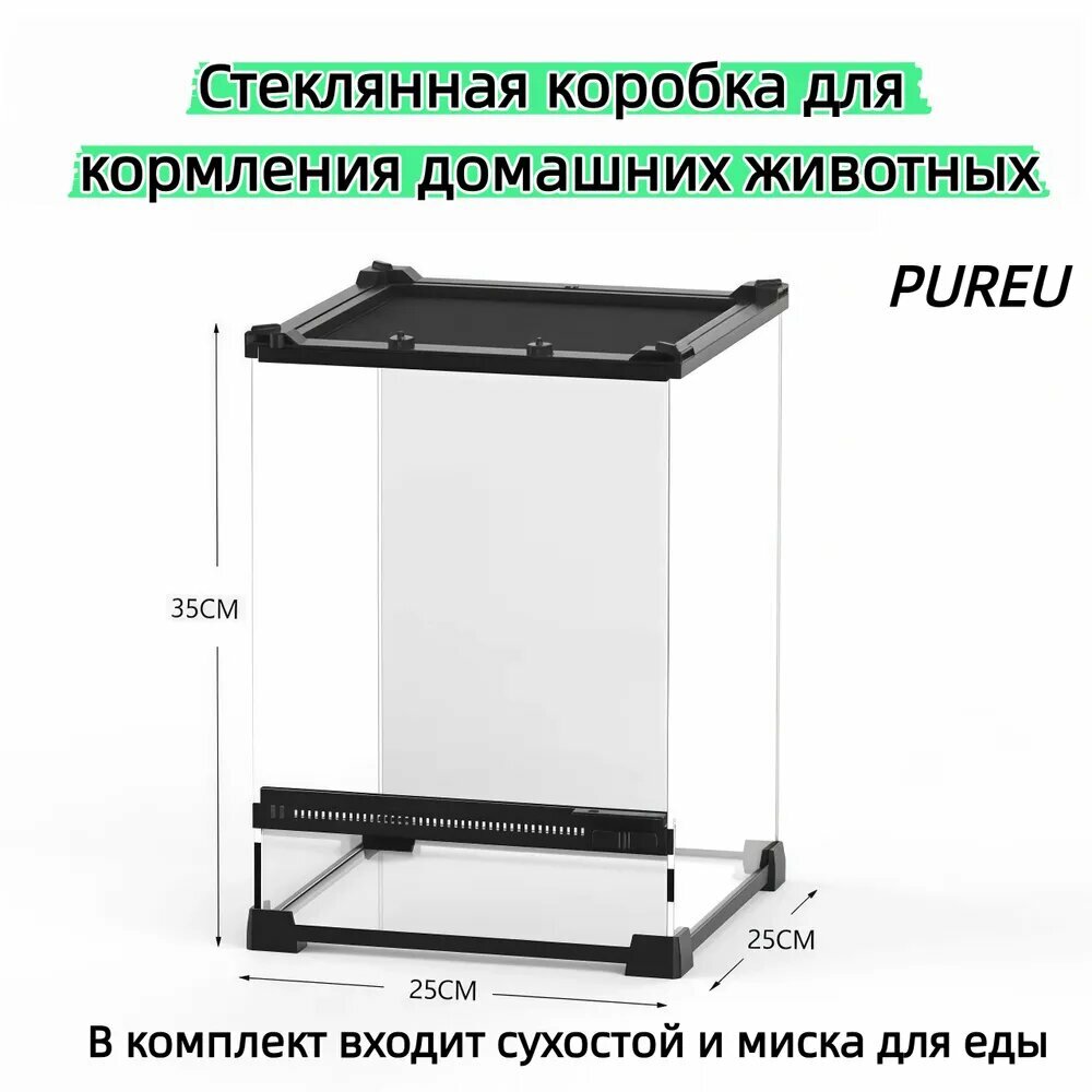 Стеклянная коробка для кормления домашних животных
