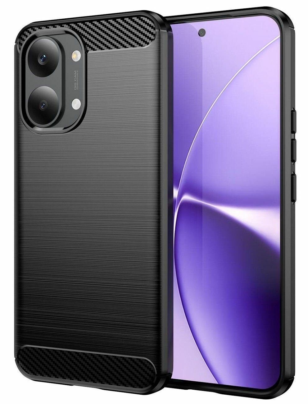Чехол на Poco X8 Pro Max силиконовый карбон сталь чёрный противоударный