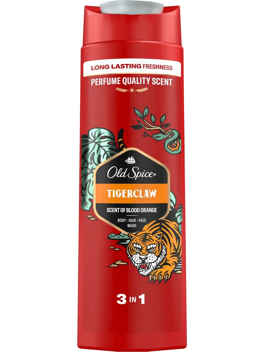 Гель для душа-шампунь мужской OLD SPICE Tigerclaw, 400мл