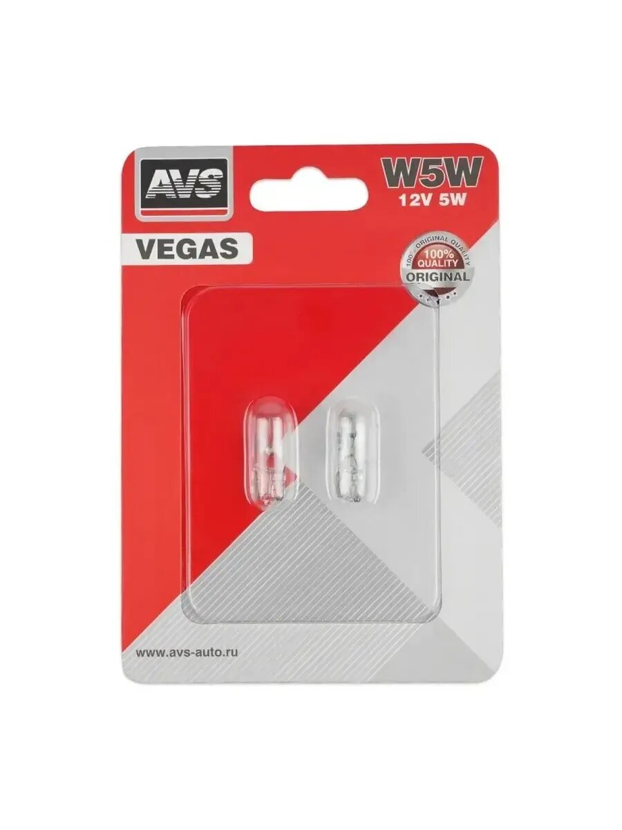Лампа Vegas 12V, W5W, (W2,1x9,5d) 2 шт.