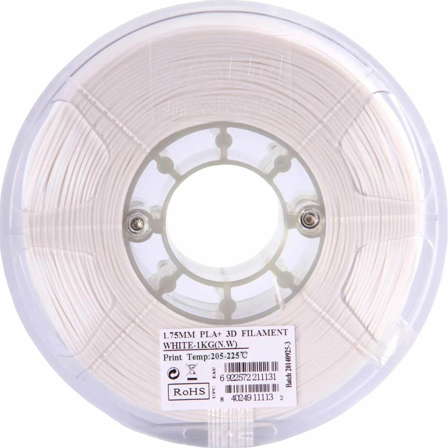 Катушка PLA+ пластика ESUN 1.75 мм 1 кг, белая (PLA+175W1)