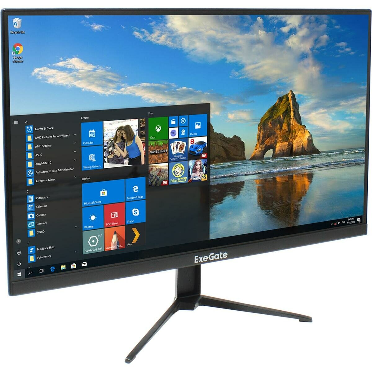 23.8" ЖК монитор Exegate ProSmart EZ2400 (LCD, 1920x1080, D-Sub, HDMI)