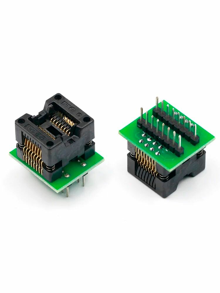 Адаптер, переходник, панелька, сокет (socket) SOIC 8/16; SOP 8/16 150mil на DIР16 быстрозажимной для программаторов с ZIF разъемом