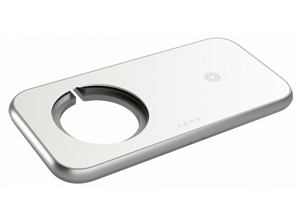 Беспроводное зарядное устройство ZENS Aluminium 3 - 1 Wireless Charger with 45W USD PD для MagSafe. Цвет белый.