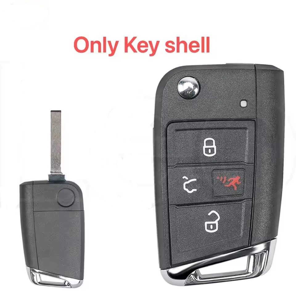 Корпус выкидного ключа FeiFan для VW с 4 кнопками, для Volkswagen Seat Ibiza Skoda Superb Golf Mk7 Passat B8 Tiguan Allspace, дистанционный ключ