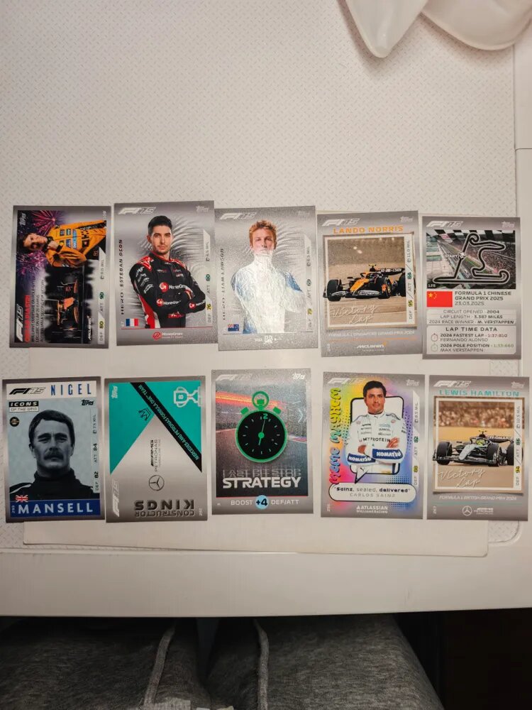 Набор стандартных коллекционных карточек Topps 2025 Tubro Attax F1