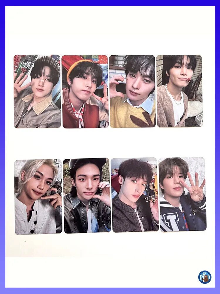 Звёздные карточки, STRAY KIDS, подарок для участников фанклуба, STAY FANCLUB KIT HIDEOUT, набор из 8 штук