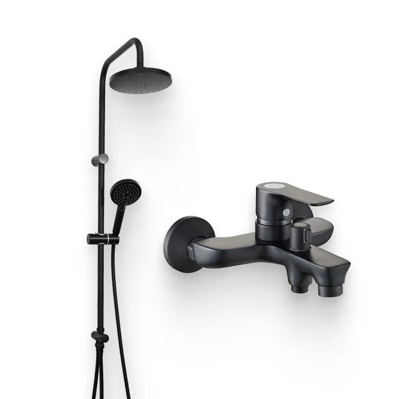 Душевой комплект Смеситель Orange Aristo M19-100b + Стойка O-Shower OW02b