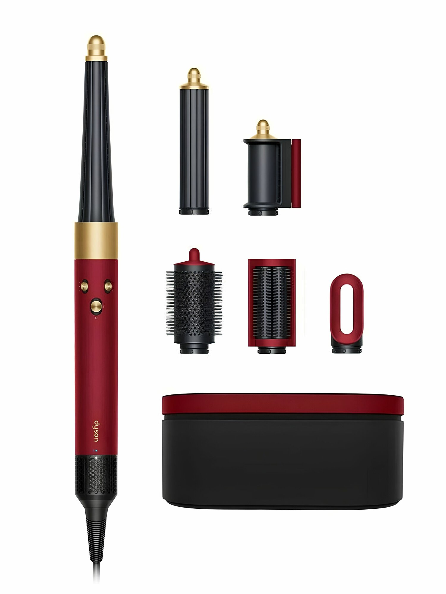 Стайлер Dyson Airwrap i.d. Long HS08 Straight+Wavy, красный бархат/золото (Red Velvet/Gold)