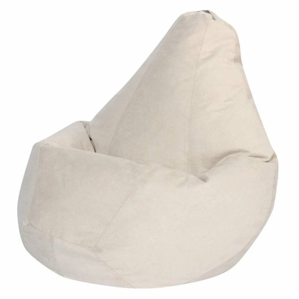 Bean-Bag Кресло-мешок Груша, Велюр натуральный, Размер XXXXXL, светло-бежевый