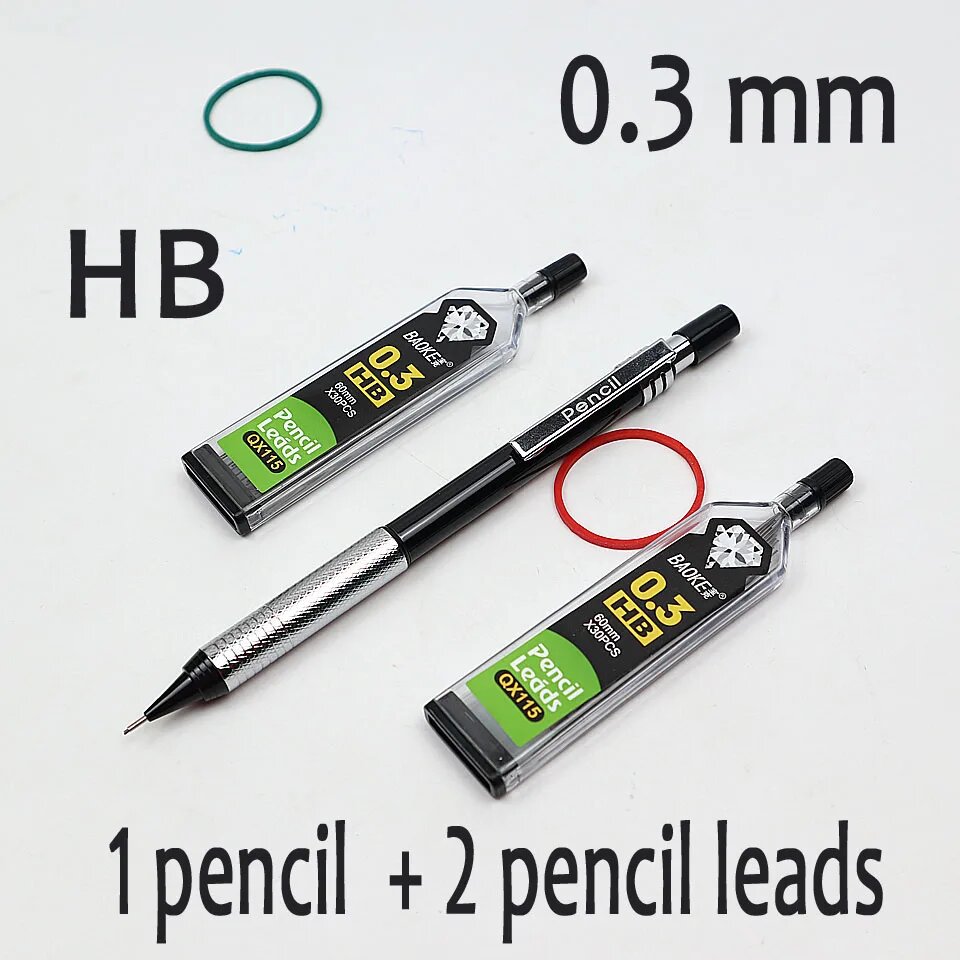 Механический карандаш Baoke 0,3/0,5/0,7/0,9 мм 2B Зеленый, 0.3mm HB