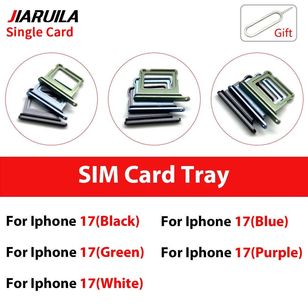 Держатель SIM-карты, лоток для SIM-карты, адаптер-разъем для iPhone 17 Pro Зеленый, 17 Single Green — фото 1