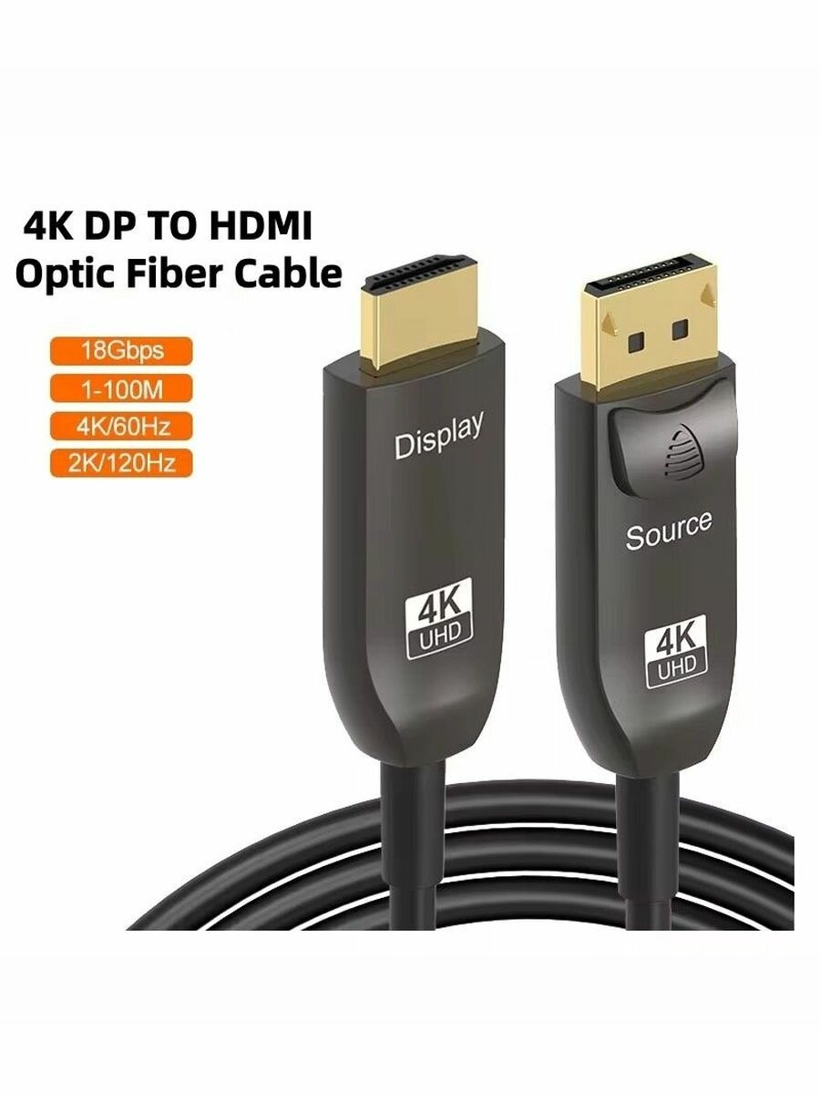 4K 60 Гц DP1.4 в HDMI AOC Активный оптический кабель 4K DisplayPort в HDMI Аудио-видео кабель Dynamic HDR 4K 60 Гц для ноутбука Hub